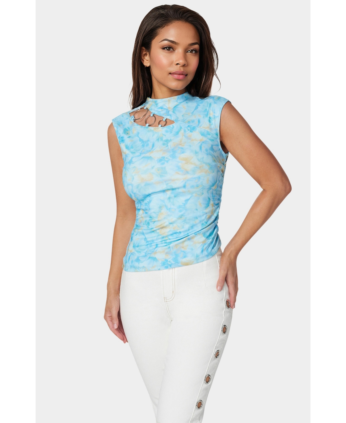 Click here for Bebe Womens Assymmetrical Top - Floral dreams prin... prices
