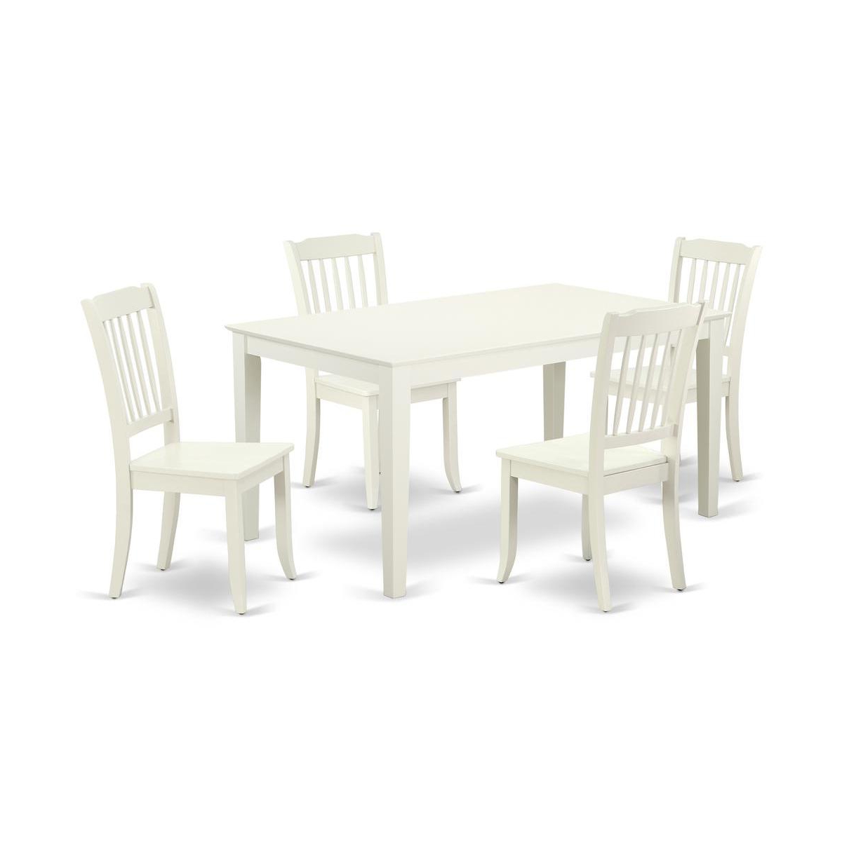 Click here for East West Furniture Dining Room Set Linen White -... prices