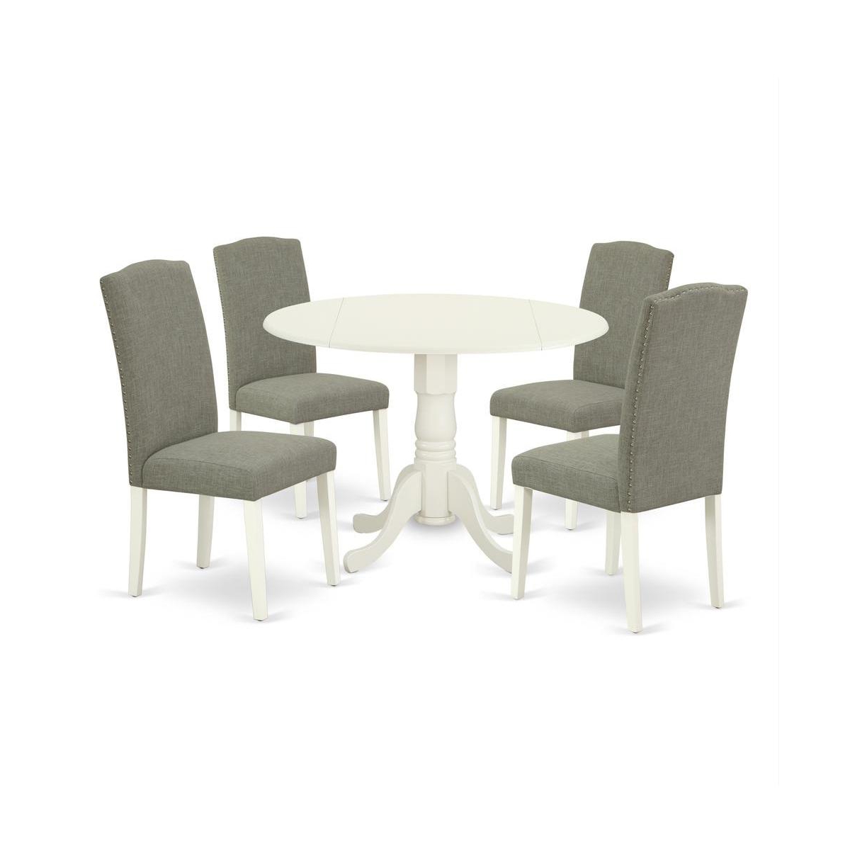Click here for East West Furniture Dining Room Set Linen White -... prices