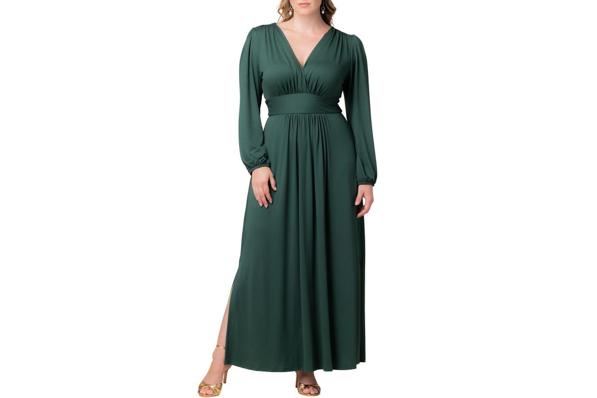 Click here for Kiyonna Plus Size Kelsey Long Sleeve Maxi Dress -... prices