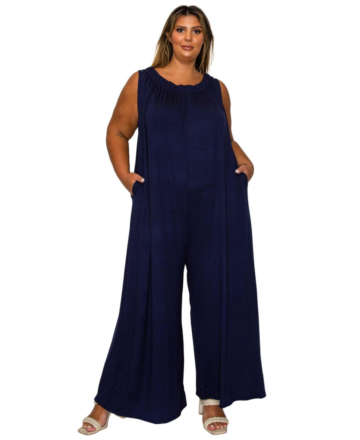 Click here for L I V D Plus Size Olson Wide Leg Pocket Jumpsuit -... prices