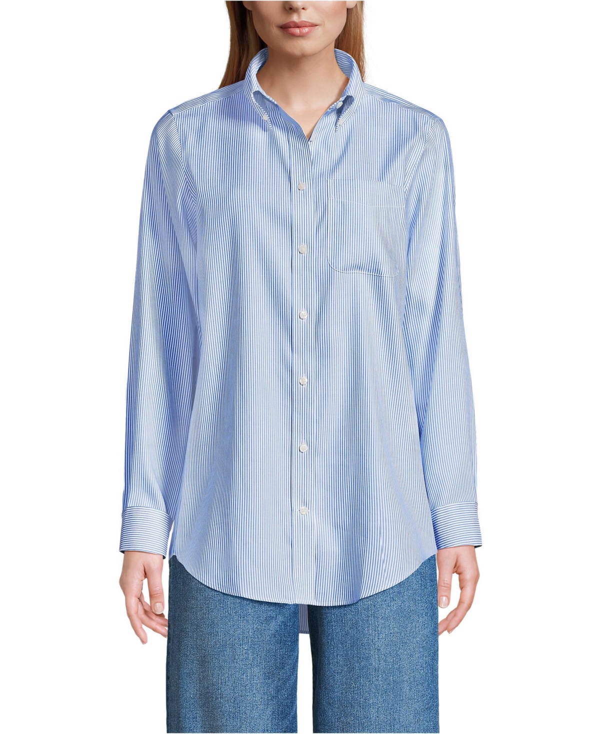 Click here for Lands End Womens No Iron Pinpoint Mens Fit Shirt -... prices