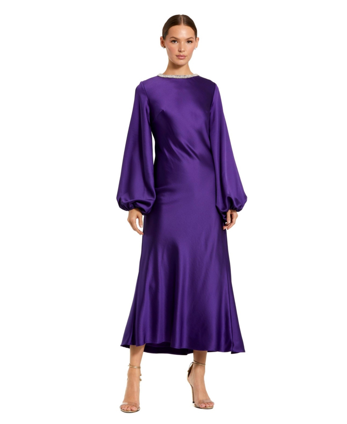 Click here for Mac Duggal Womens High Neck Long Sleeve Crystal De... prices