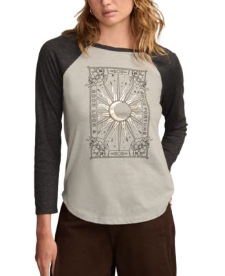 Lucky Brand Women's Good Fortune Sun Poster T-shirt with Raglan Sleeves ...