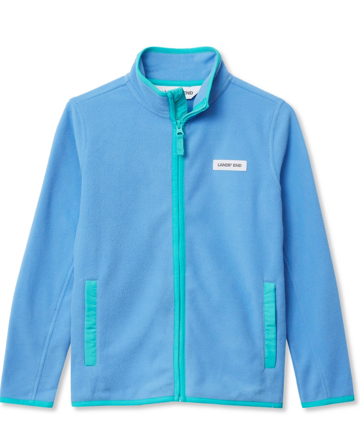 Click here for Lands End Girls Fleece Full Zip Jacket - Sky/ceram... prices