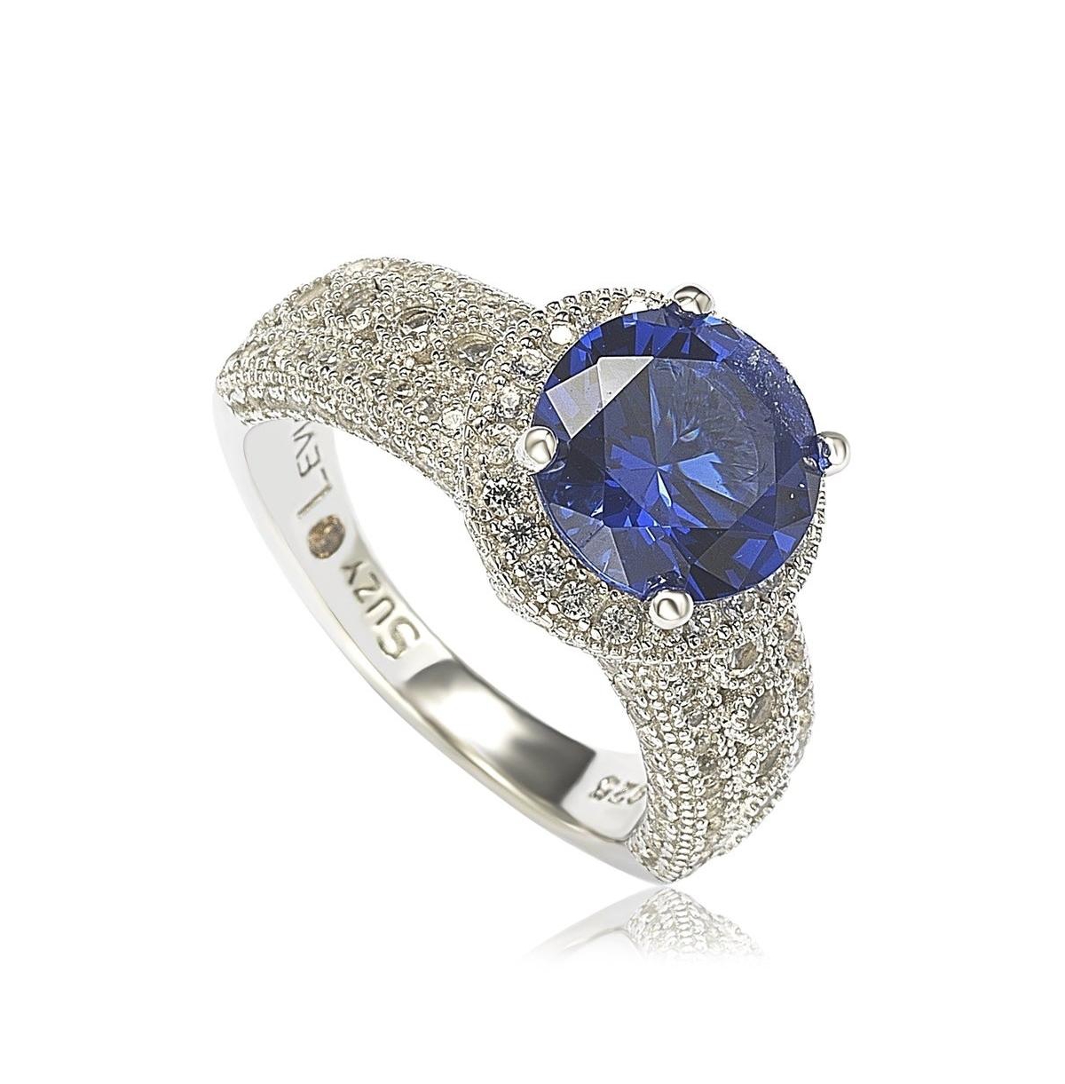 Click here for Suzy Levian Sterling Silver Sapphire & Created Whi... prices