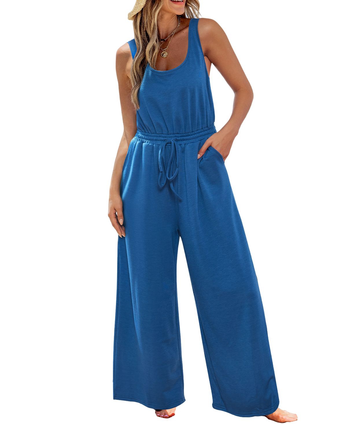 Click here for Cupshe Womens Hang Tight Blue Jumpsuit - Medium bl... prices