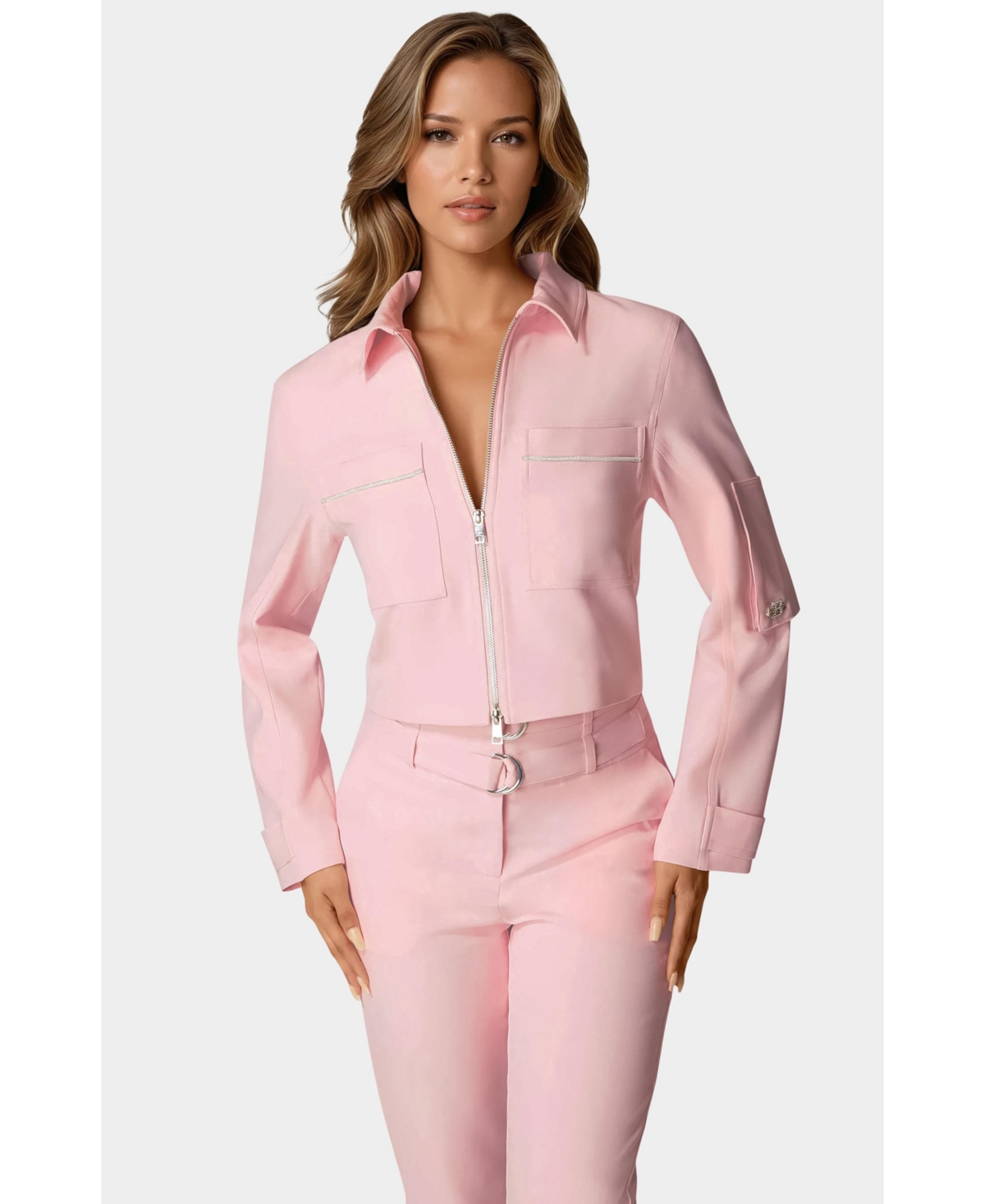 Click here for Bebe Womens Embellished Bomber Jacket - Marys rose prices