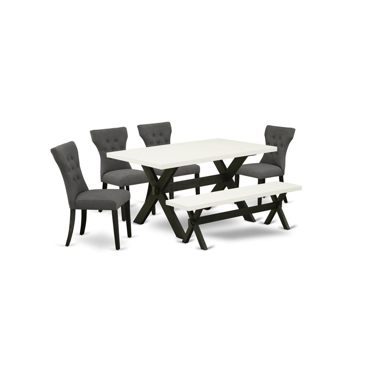 Click here for East West Furniture 6-Pc Dining room Table Set-Dar... prices