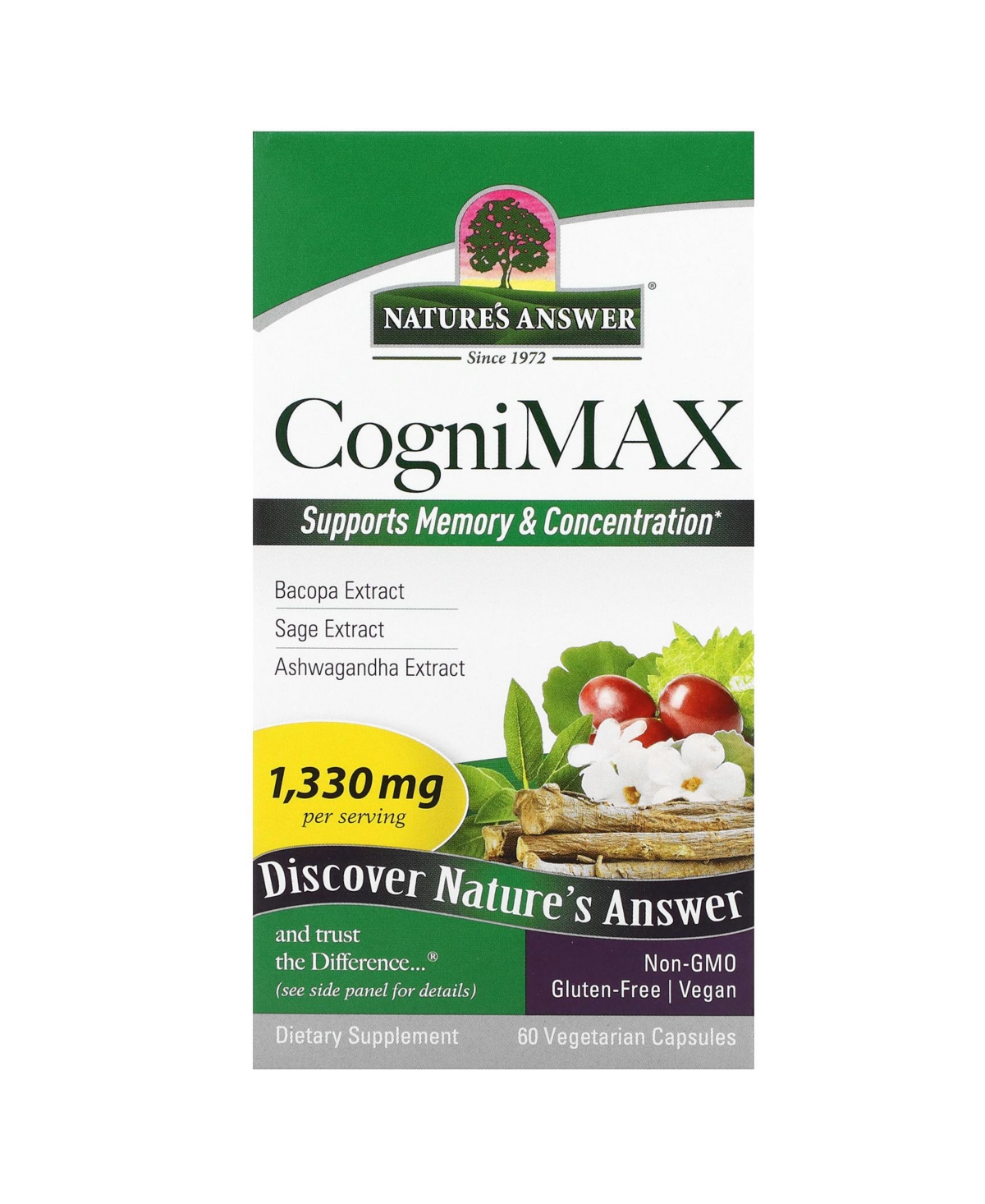 Click here for Natures Answer CogniMax - 60 Vegetarian Capsules prices