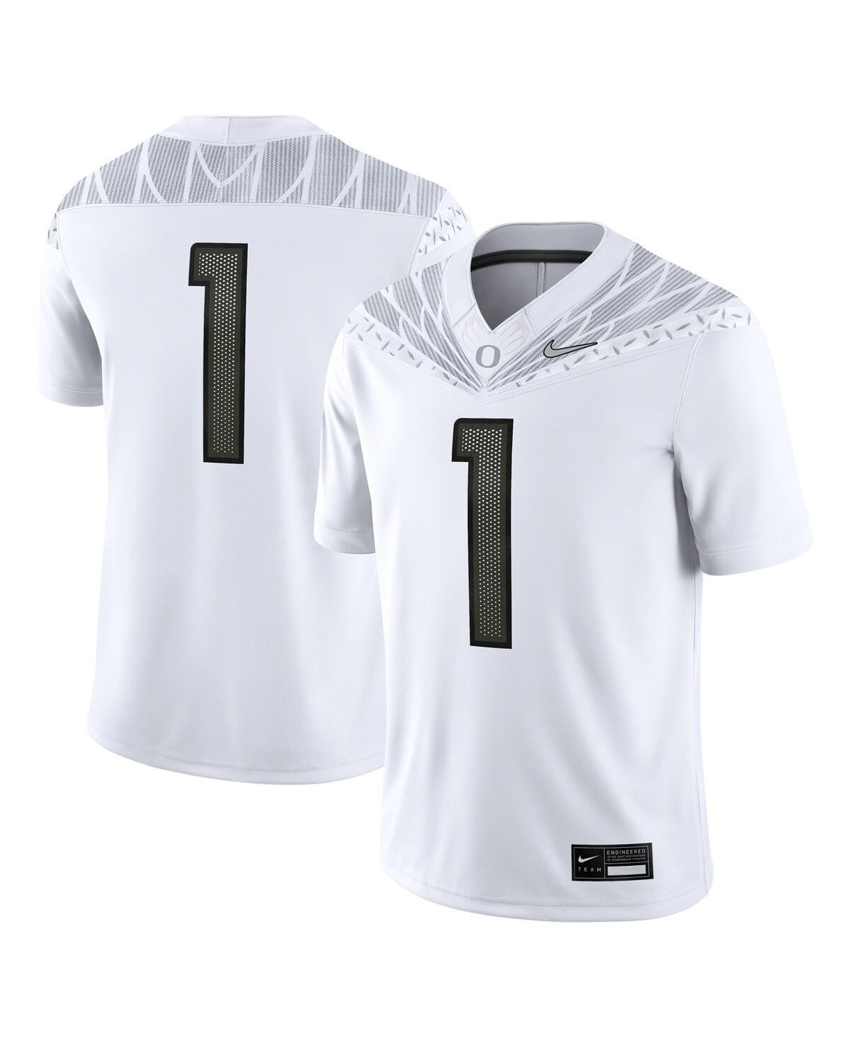 Click here for Nike Mens 1 White Oregon Ducks Game Jersey - White prices