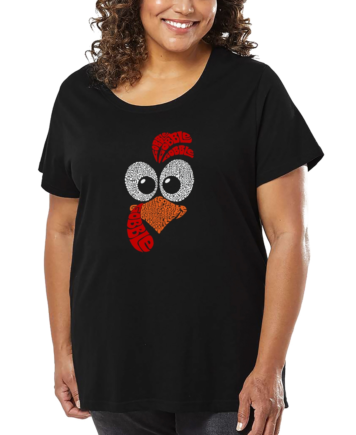 Click here for La Pop Art Plus Size Turkey Face Word Art T-Shirt... prices