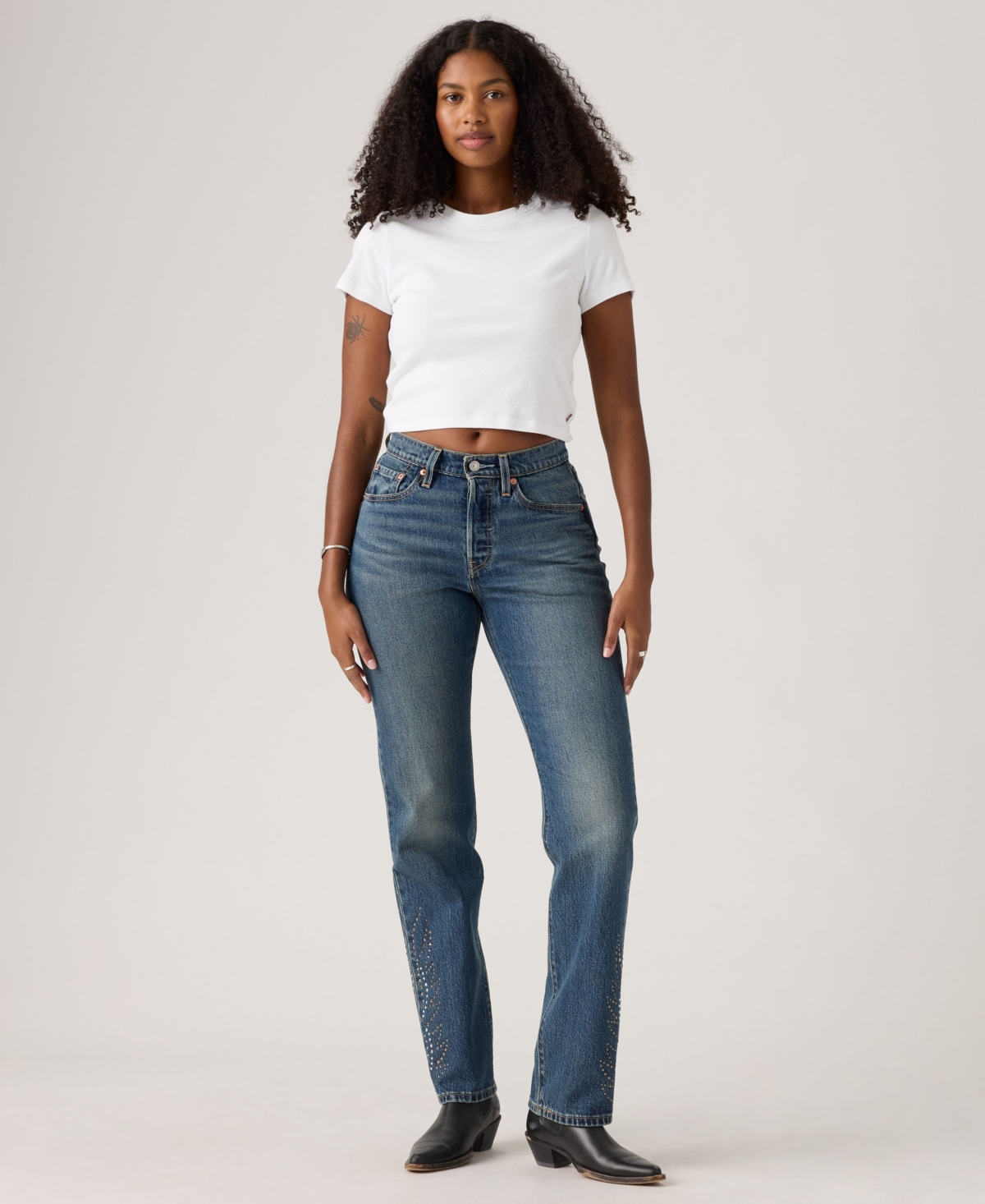 Click here for Levis Trendy Plus Size 501 Cotton High-Rise Jeans... prices