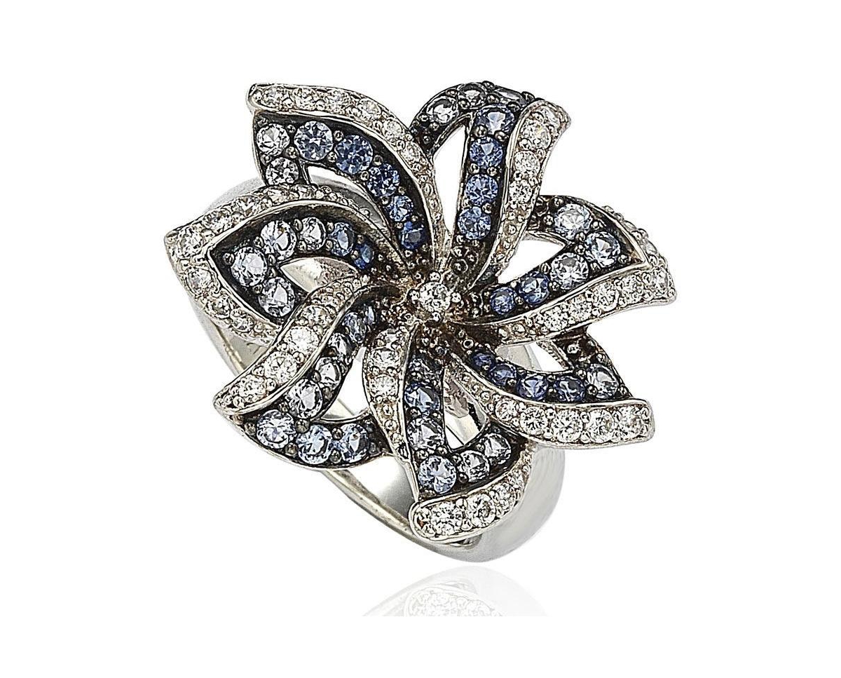 Click here for Suzy Levian Sterling Silver Sapphire & Created Whi... prices