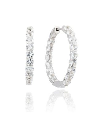 Click here for Suzy Levian Sterling Silver White Topaz Crossing H... prices