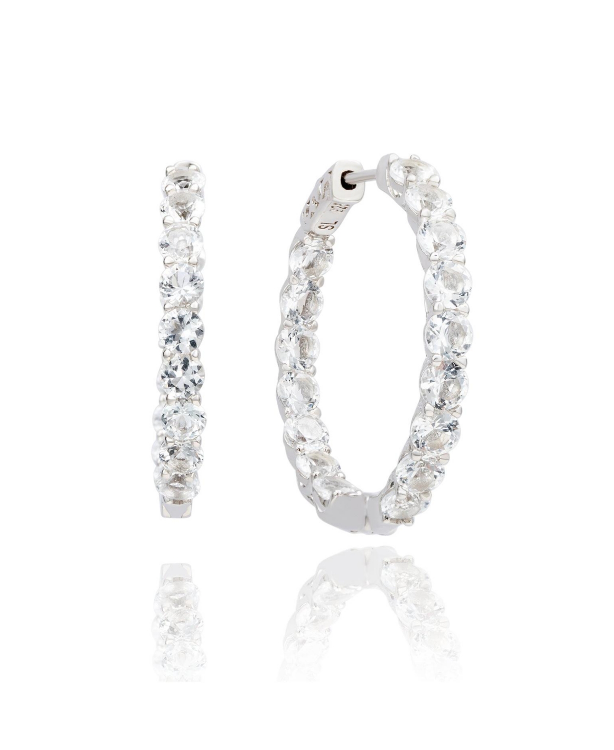 Click here for Suzy Levian Sterling Silver White Topaz Crossing H... prices