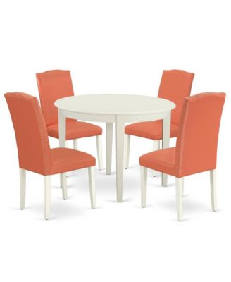 East West Furniture Dining Room Set Linen White