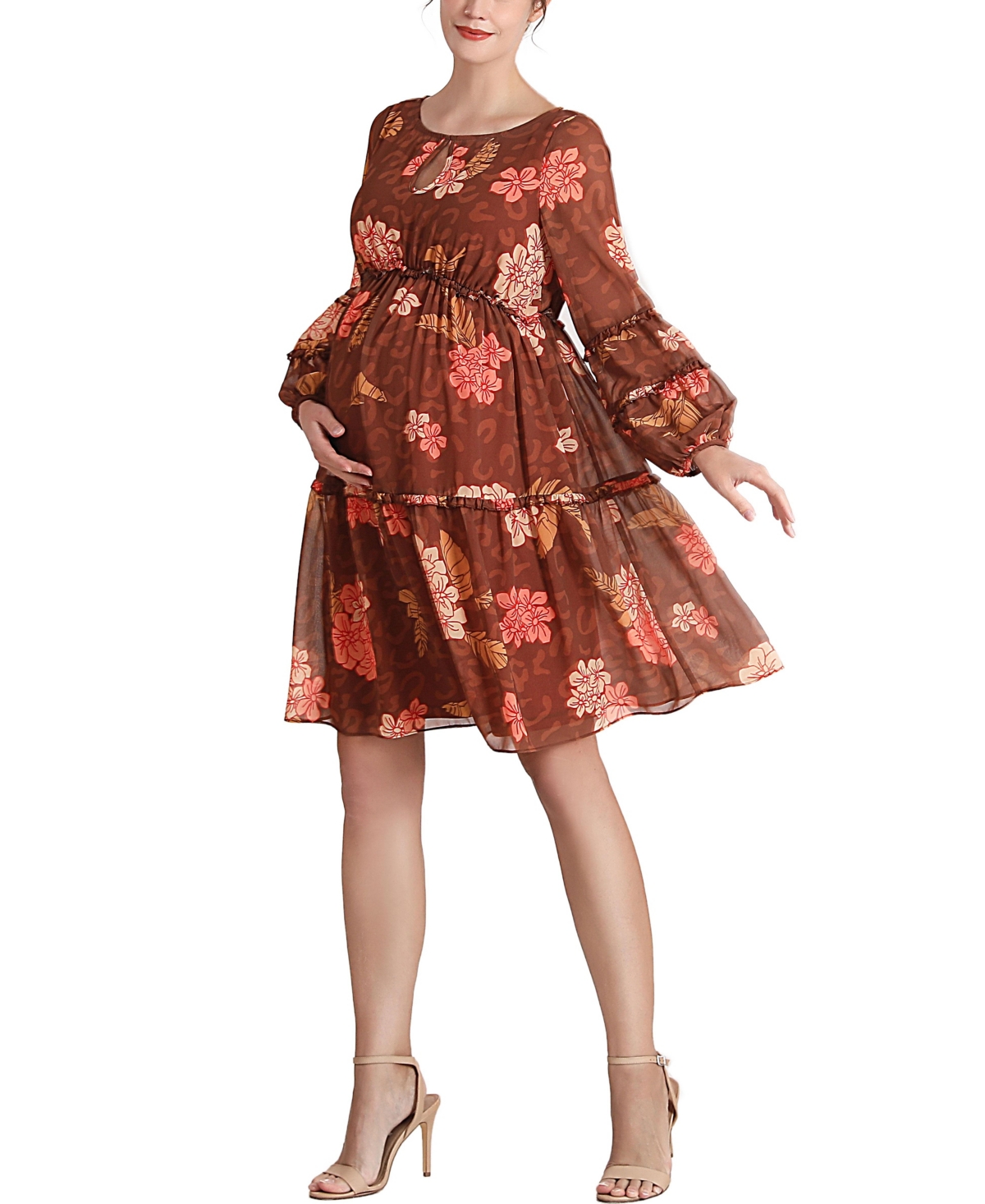 Click here for kimi + kai Womens Annie Chiffon Maternity Dress -... prices