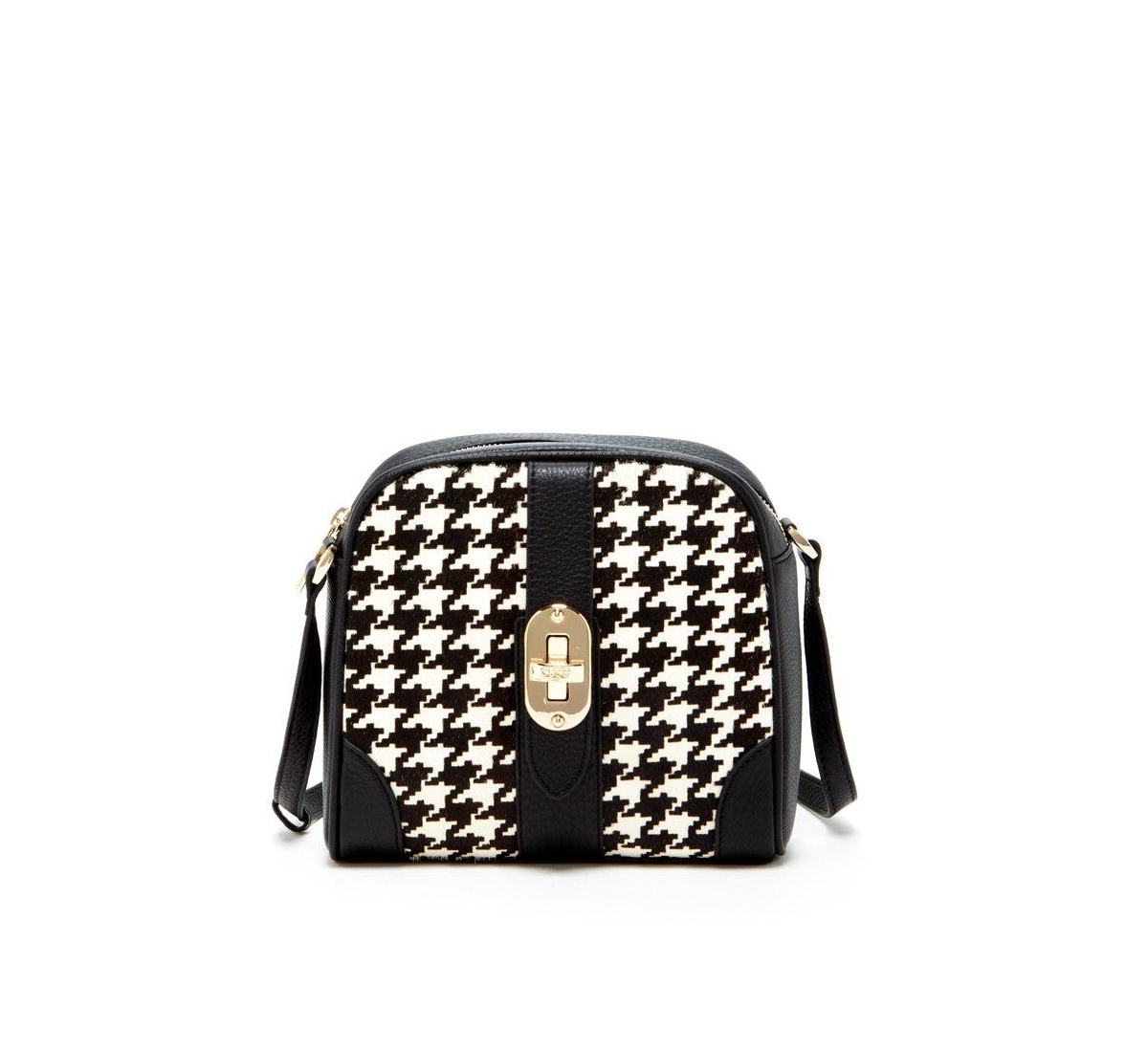 Click here for Susu Houndstooth Small Crossbody Bag Black and Whi... prices