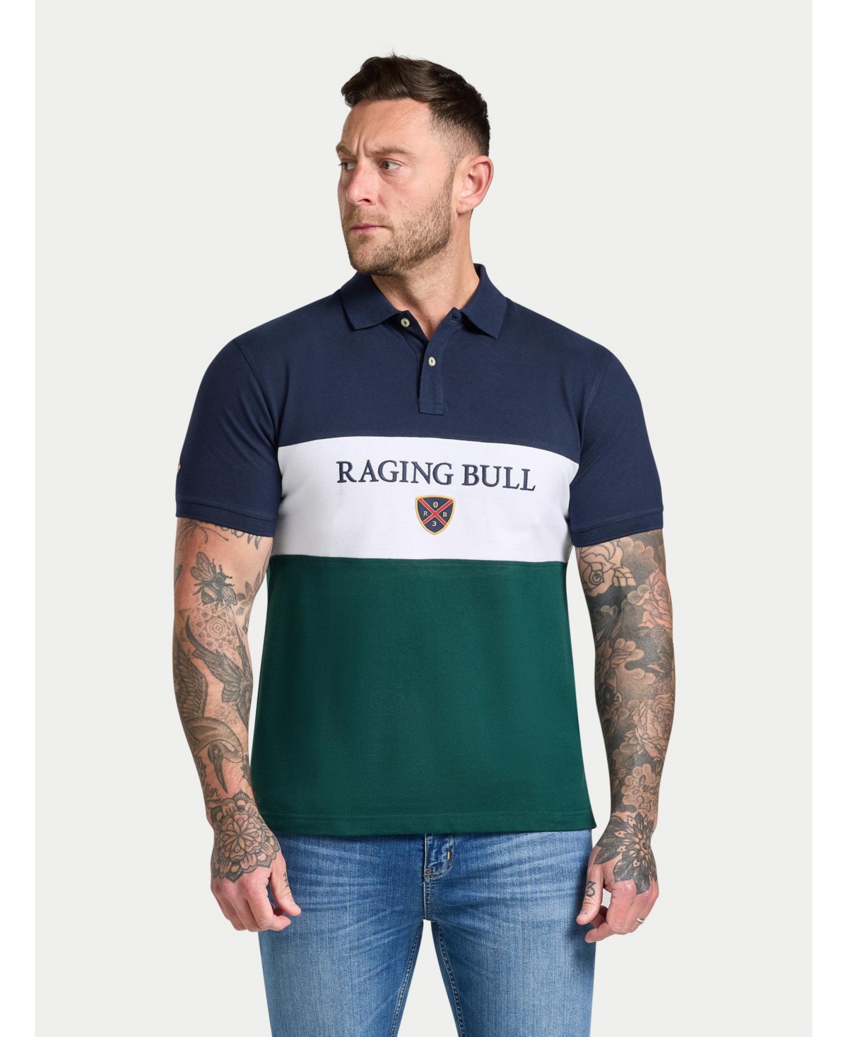 Click here for Raging Bull Mens S/S Cut & Sew Panel Pique Polo -... prices
