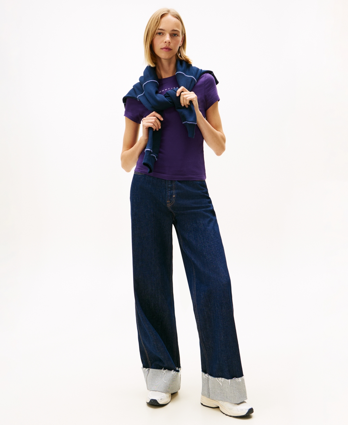 Click here for Tommy Jeans Womens Crewneck Slim Bling Linear T-Sh... prices