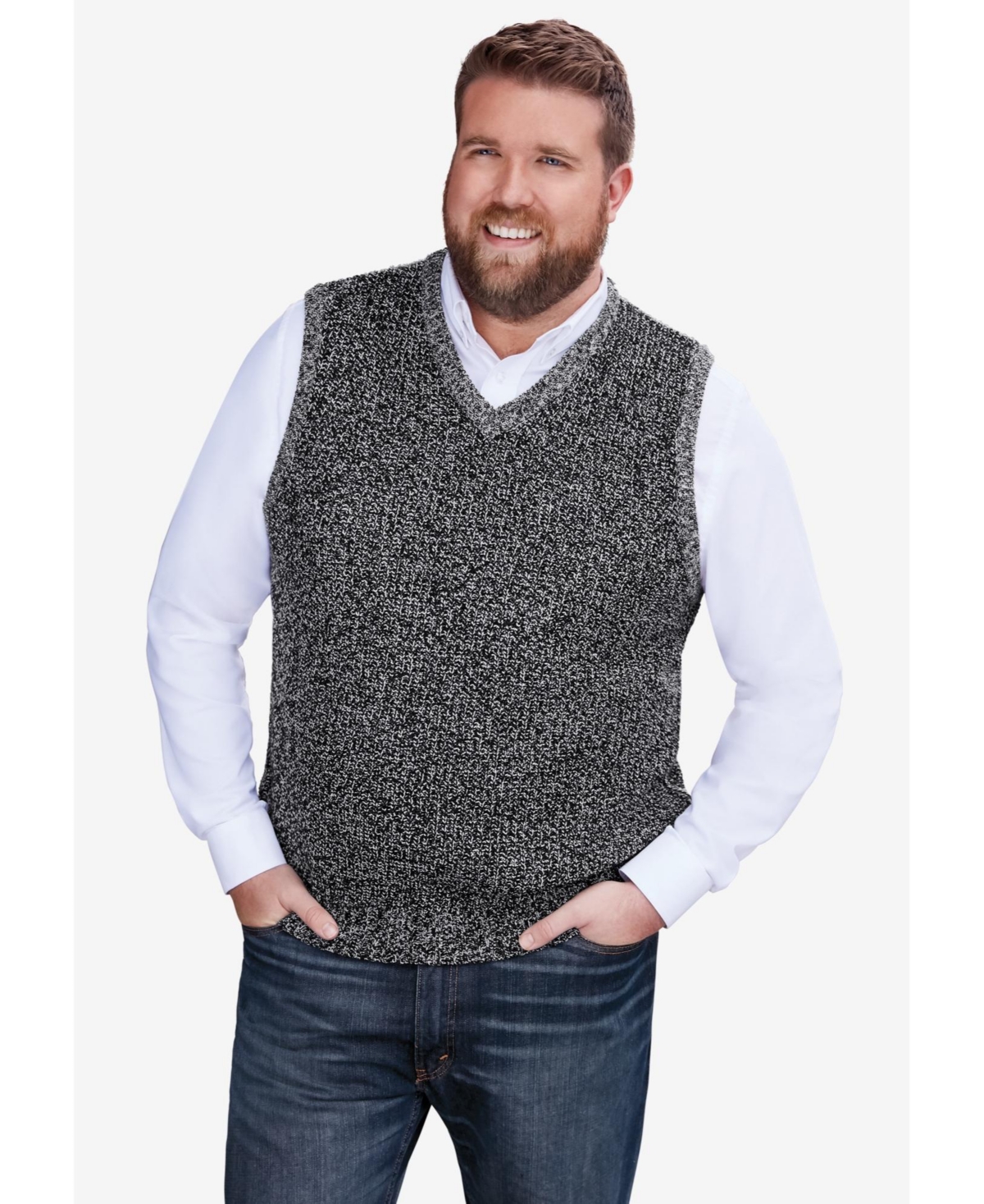 Click here for KingSize Mens Big & Tall Shaker Knit V-Neck Sweate... prices