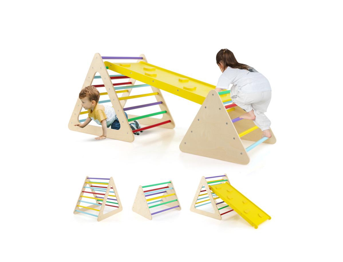 Click here for Akiudex Wooden Climbing Triangle Set with Ramp and... prices