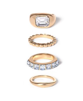 Jessica Simpson 4-Piece Textured -Tone Ring Set - Macy's