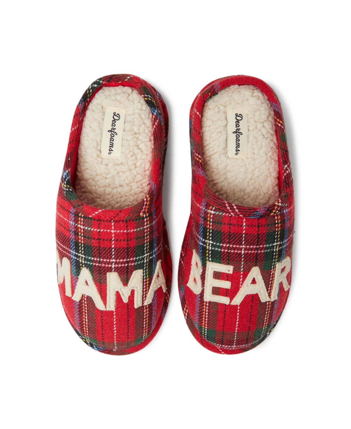 Click here for Dearfoams Womens Plaid Mama Bear Mom Clog House Sl... prices