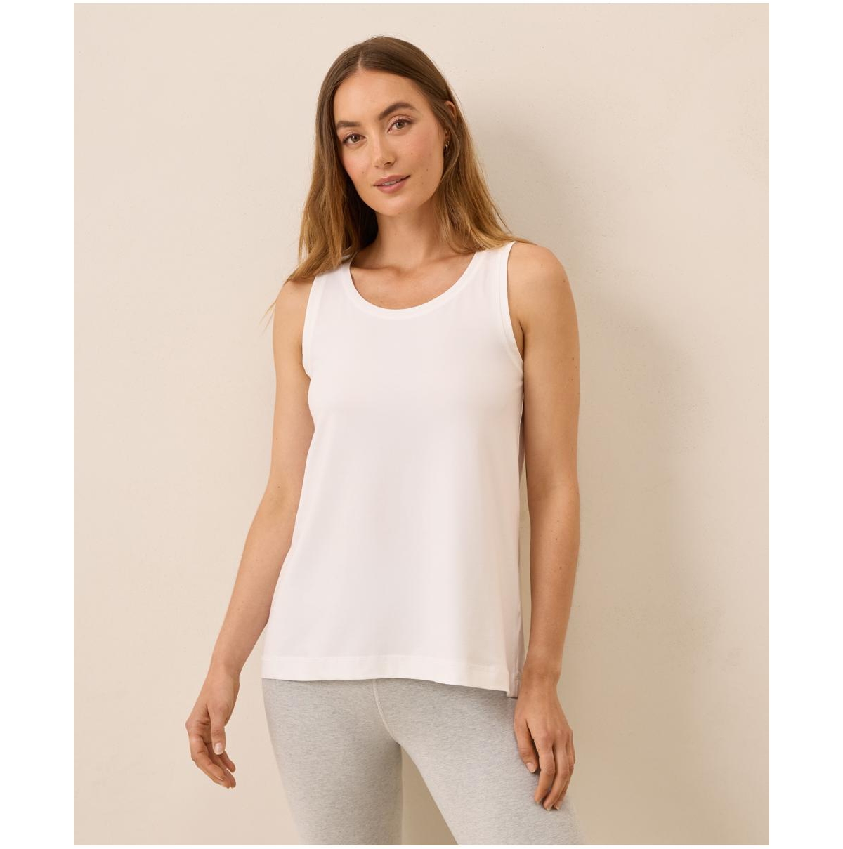 Click here for Pact Womens Luxe Stretch Jersey Swing Tank - White prices