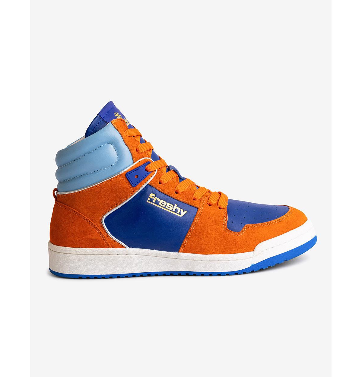 Click here for Freshy Mens Bounce Sneaker - Orange/lt. Blue/dk. B... prices
