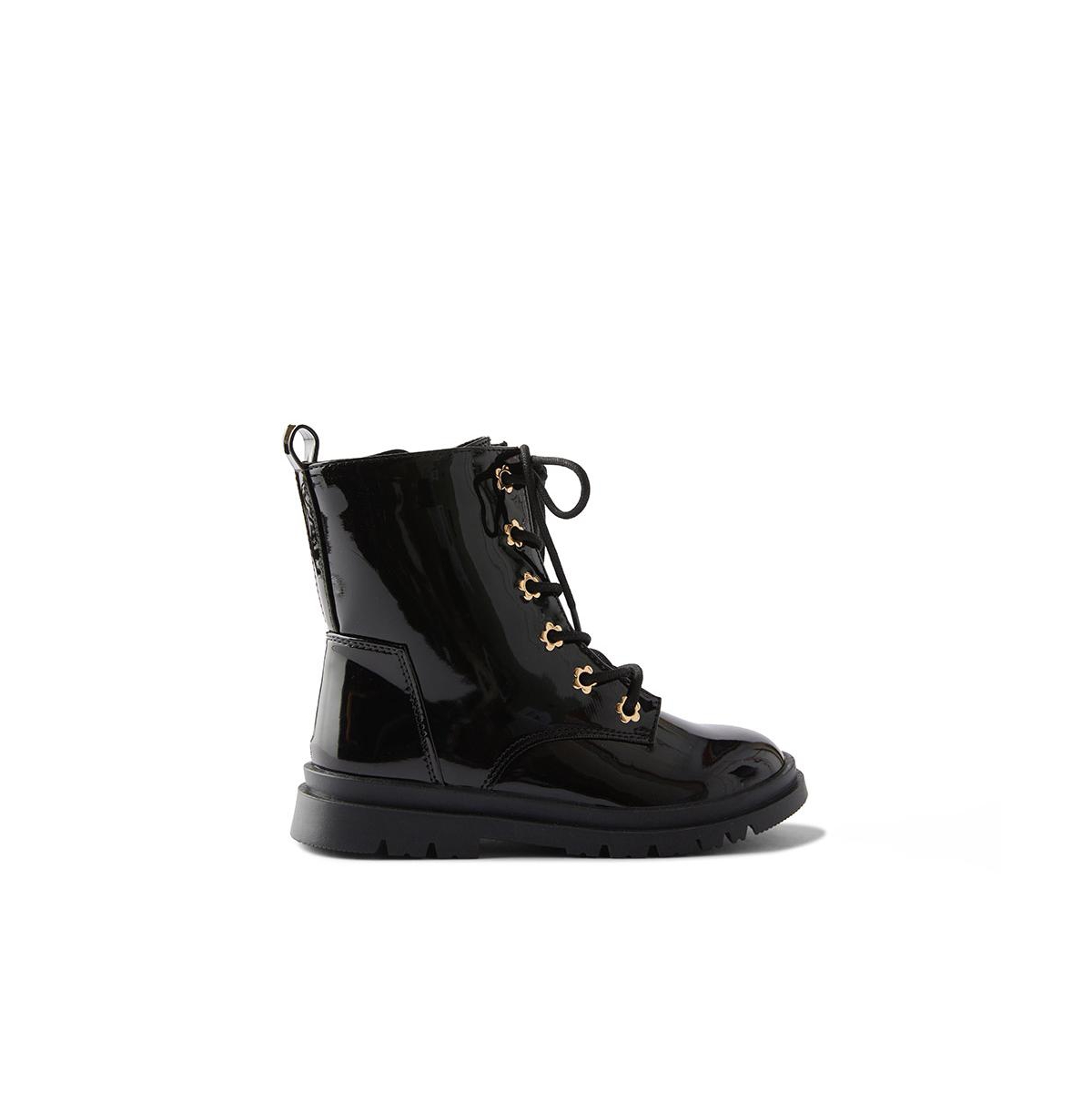 Click here for Cotton On Big Boys Combat Lug Boot - Black patent/... prices