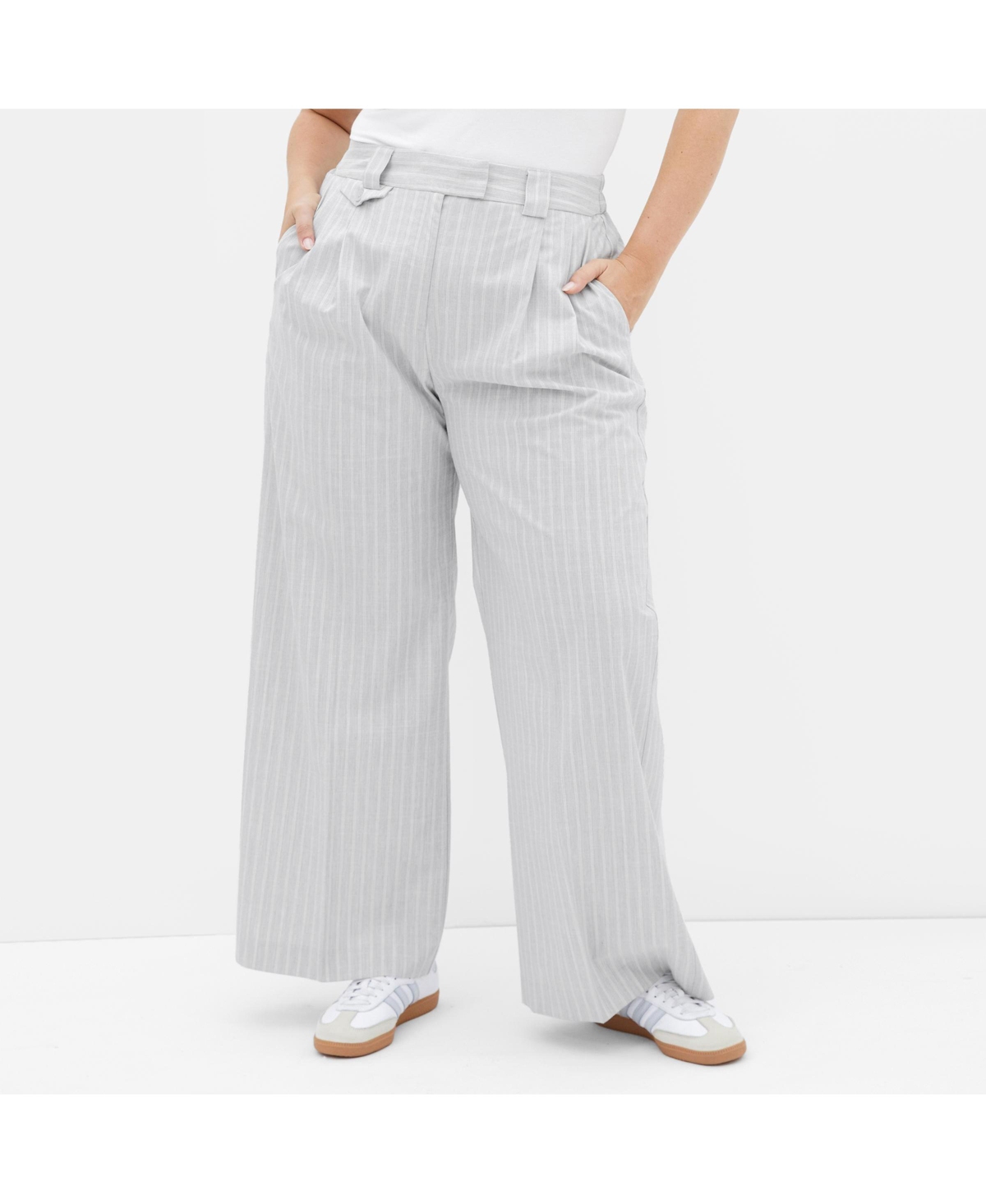 Click here for City Chic Plus Size Jazmin Straight Pant - Silver... prices