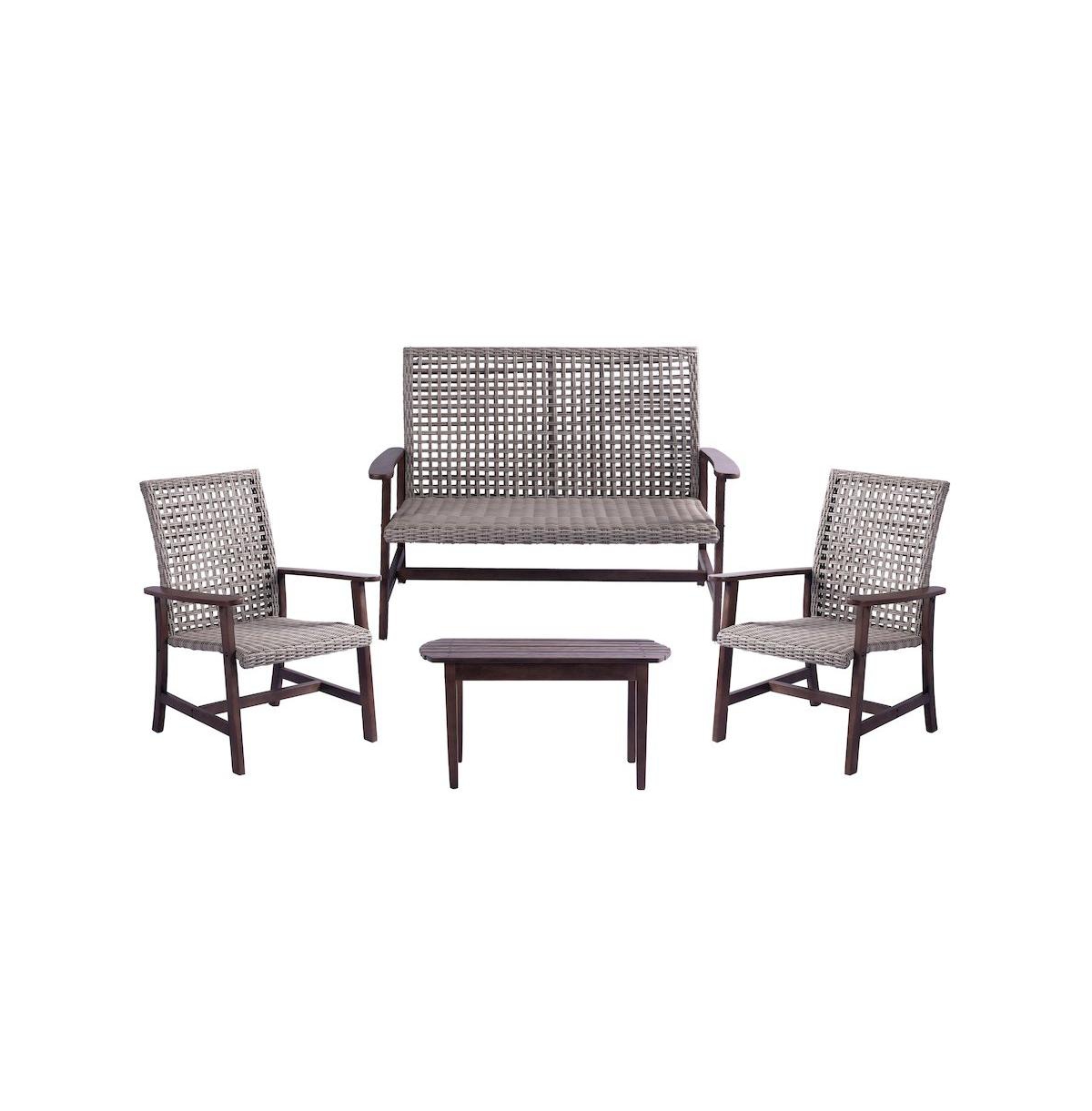 Click here for Jiallo Pine Wood And Wicker Rattan - Conversation... prices
