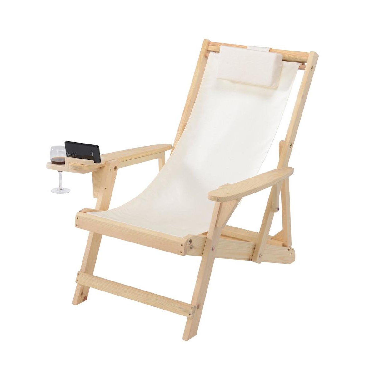 Click here for Jiallo Canvas Sling Chair With Cup And Wine Holder... prices