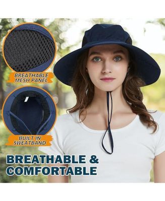 Multijoy Wide Brim Sun Hat, UPF 50+ UV Protection Waterproof Packable ...