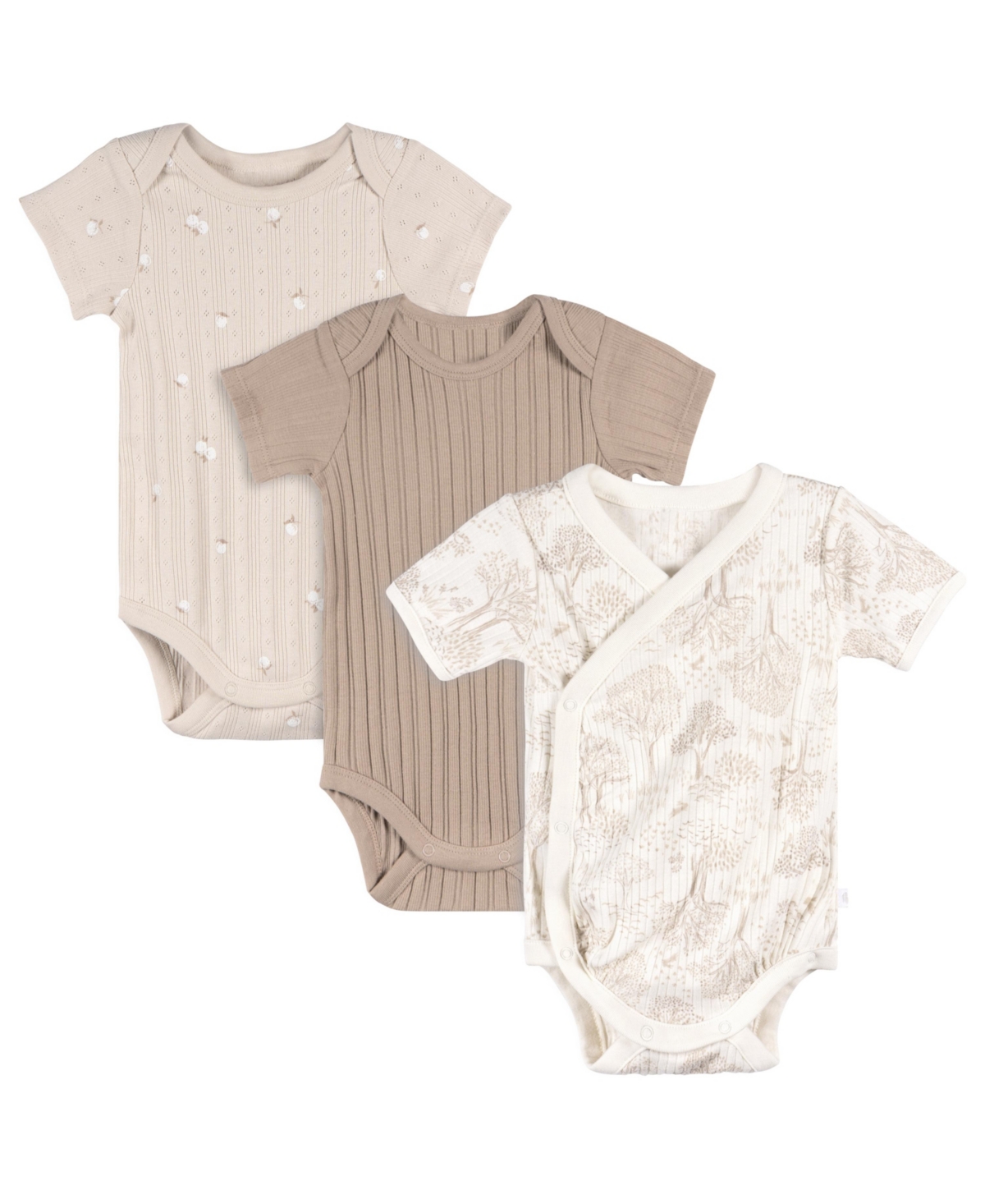 Click here for Just Born Baby Boys 3-pack Bodysuits - Tan prices