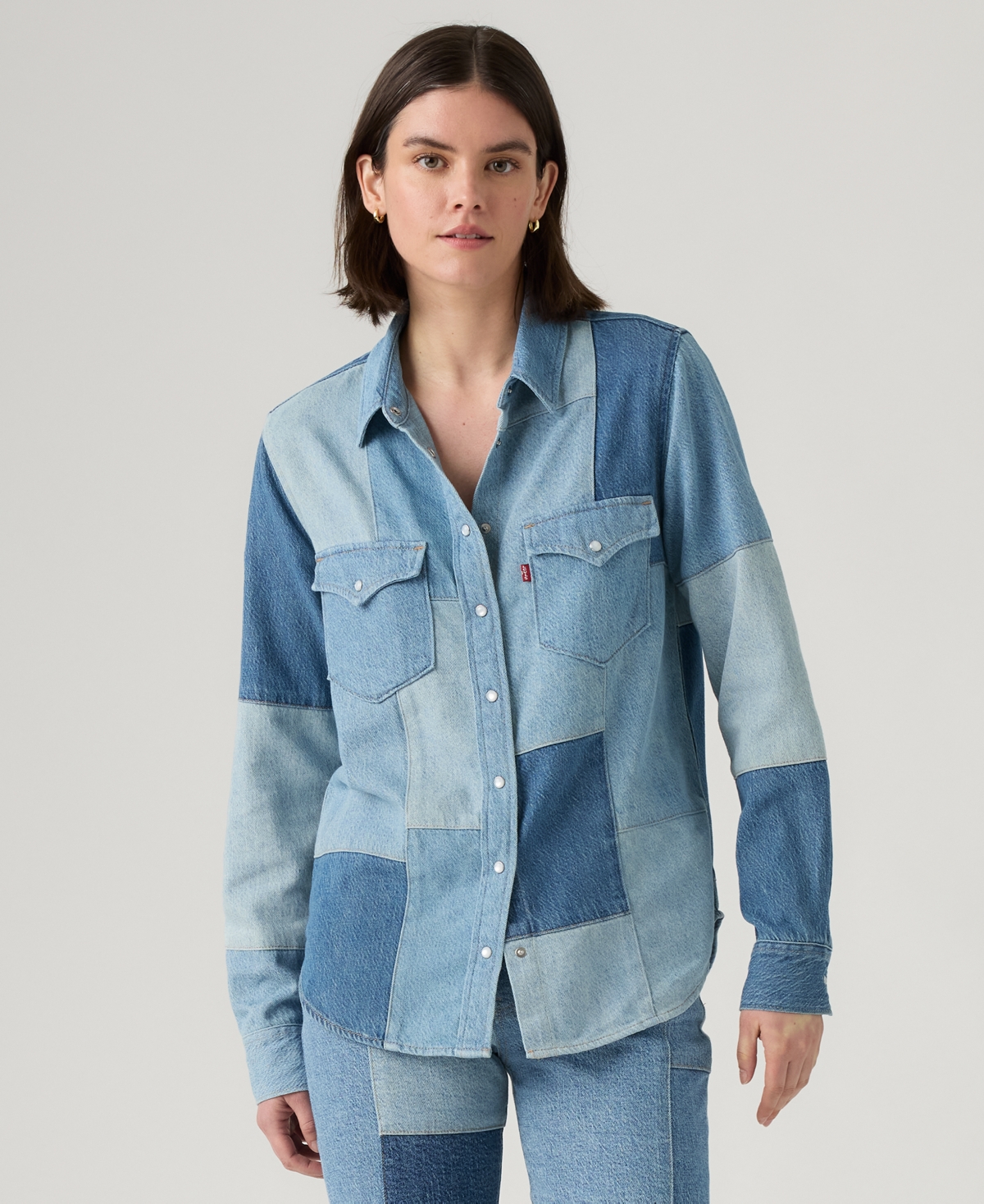 Click here for Levis Womens Patchwork Iconic Western Button-Up Sh... prices