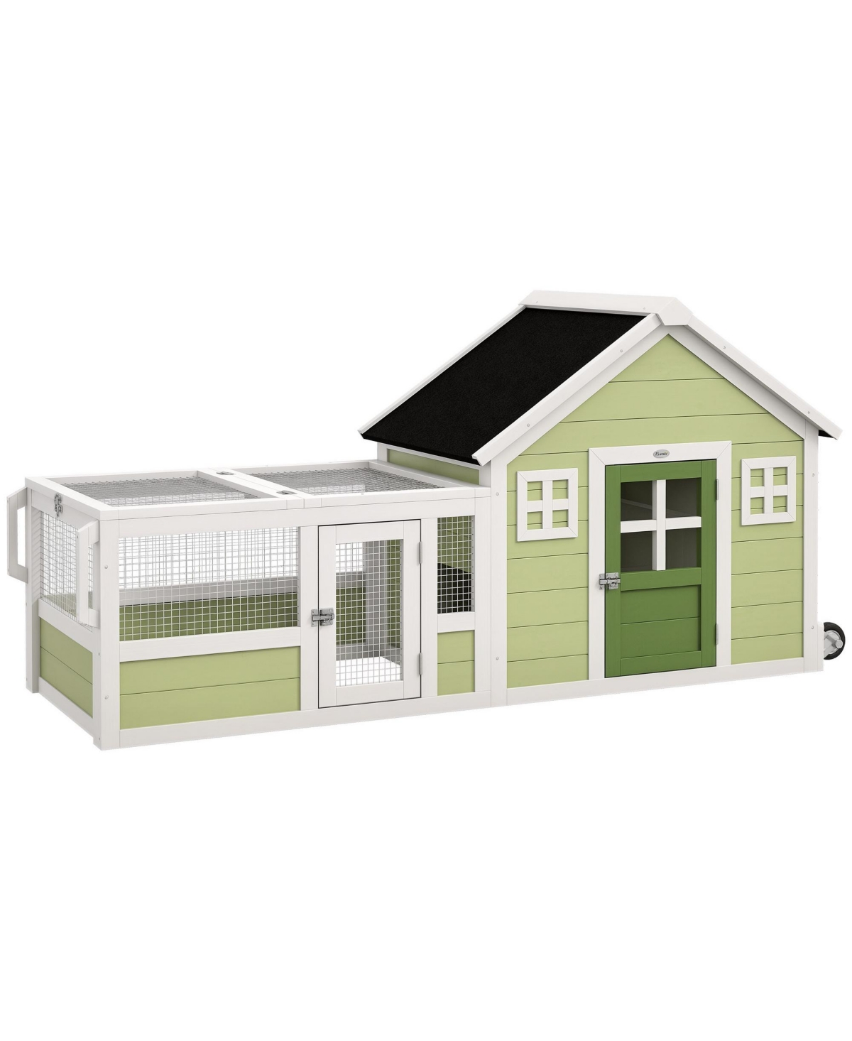 Click here for PawHut 64 Inch Rabbit Hutch with Asphalt Roof  Han... prices