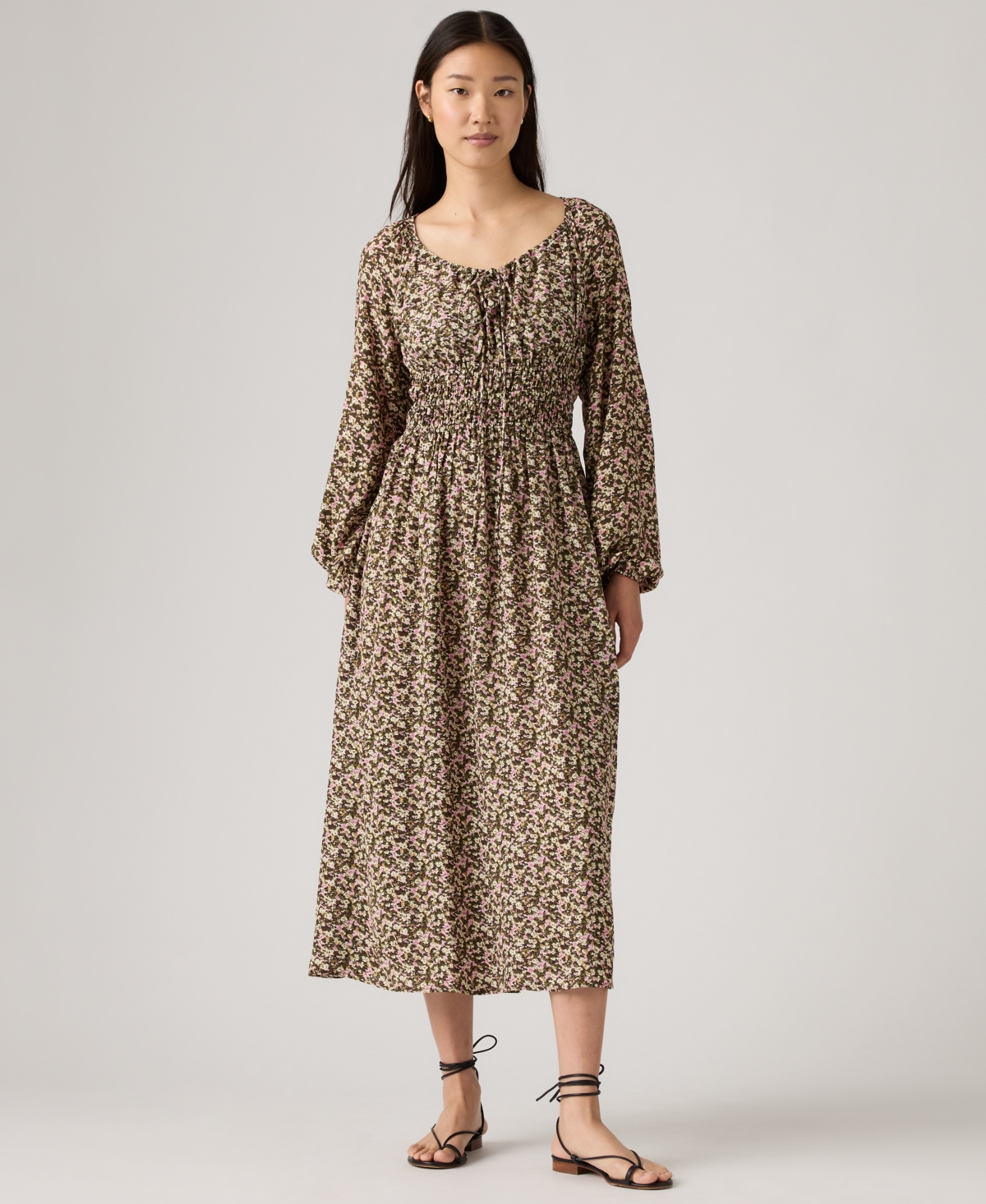 Click here for Levis Womens Fleur Tess Smocked Boho Dress - Georg... prices