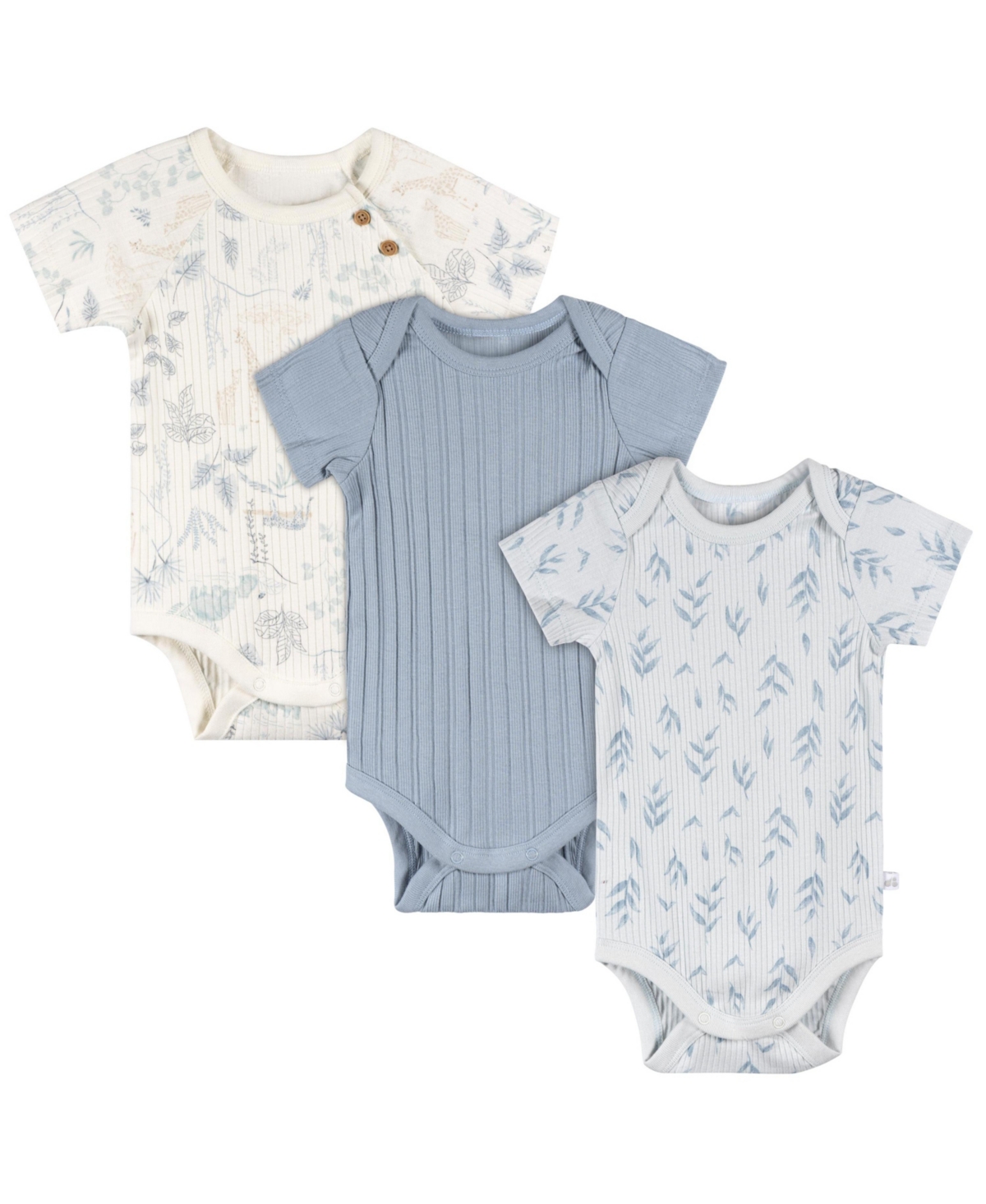 Click here for Just Born Baby Boys 3-pack Bodysuits - Soft blue t... prices