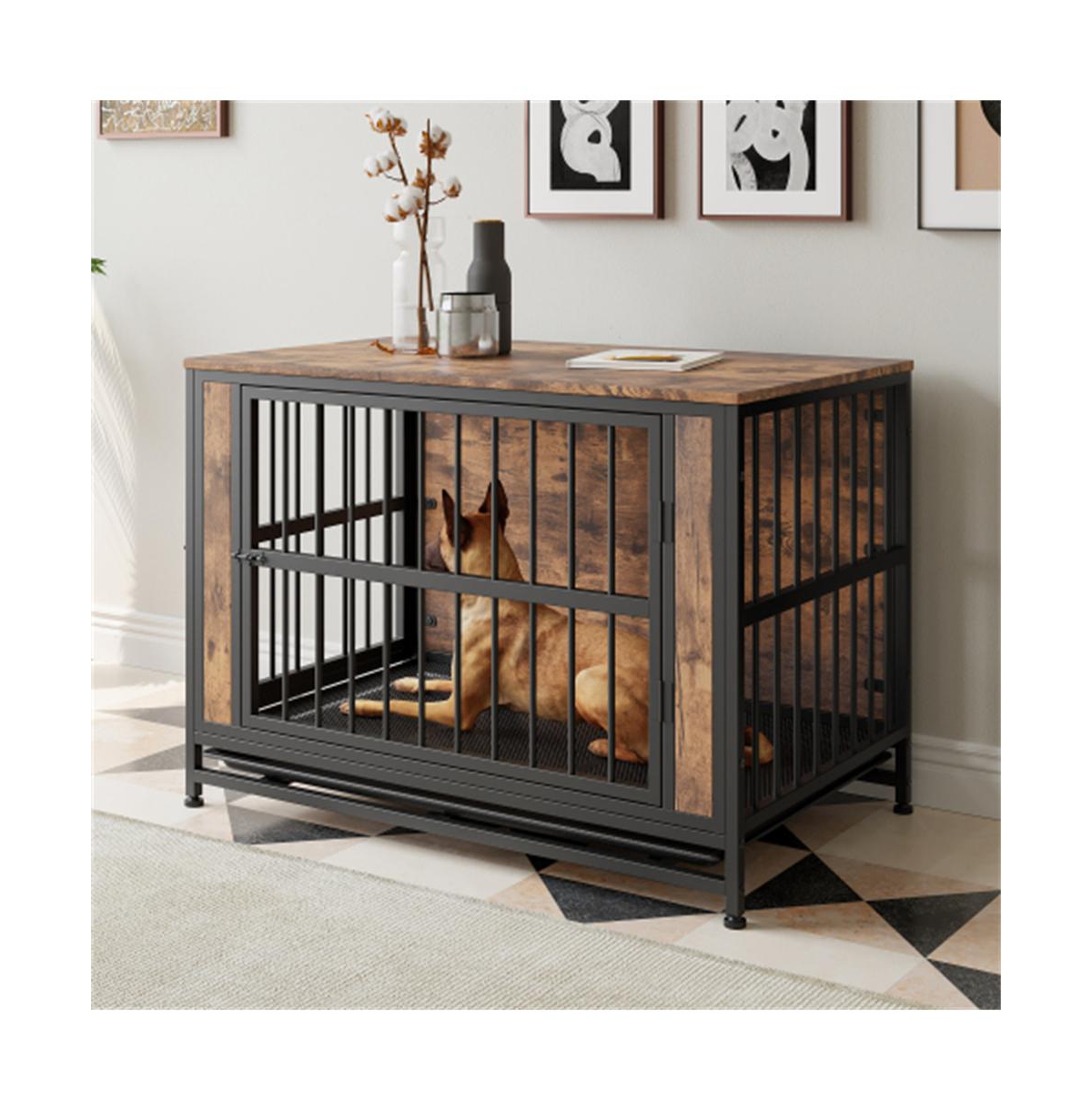 Click here for 38.9in Rustic Brown Dog Crate Furniture Sliding Do... prices
