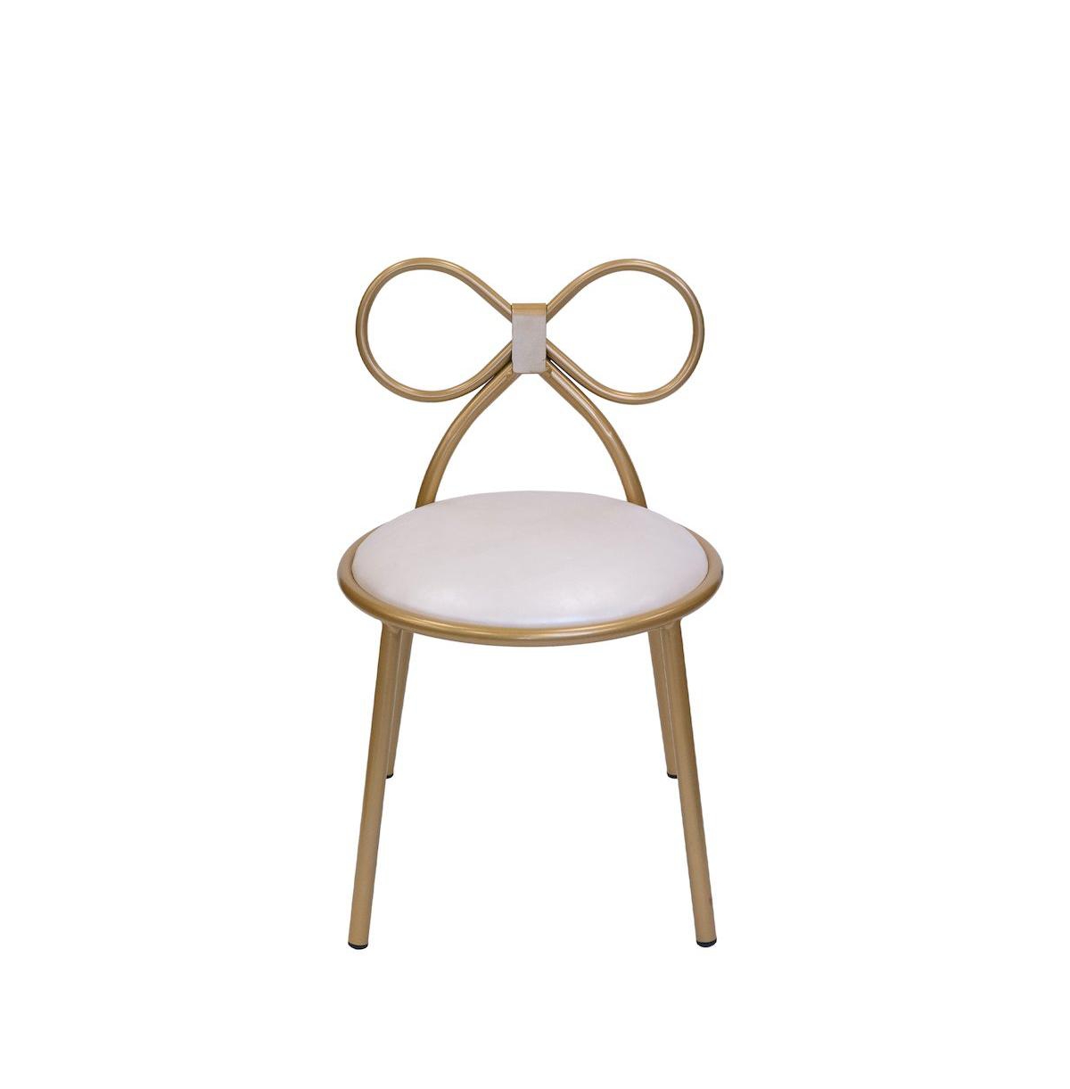 Click here for Csp Set Of 1 Metal Kids Bow Chair With Gold Vinyl... prices