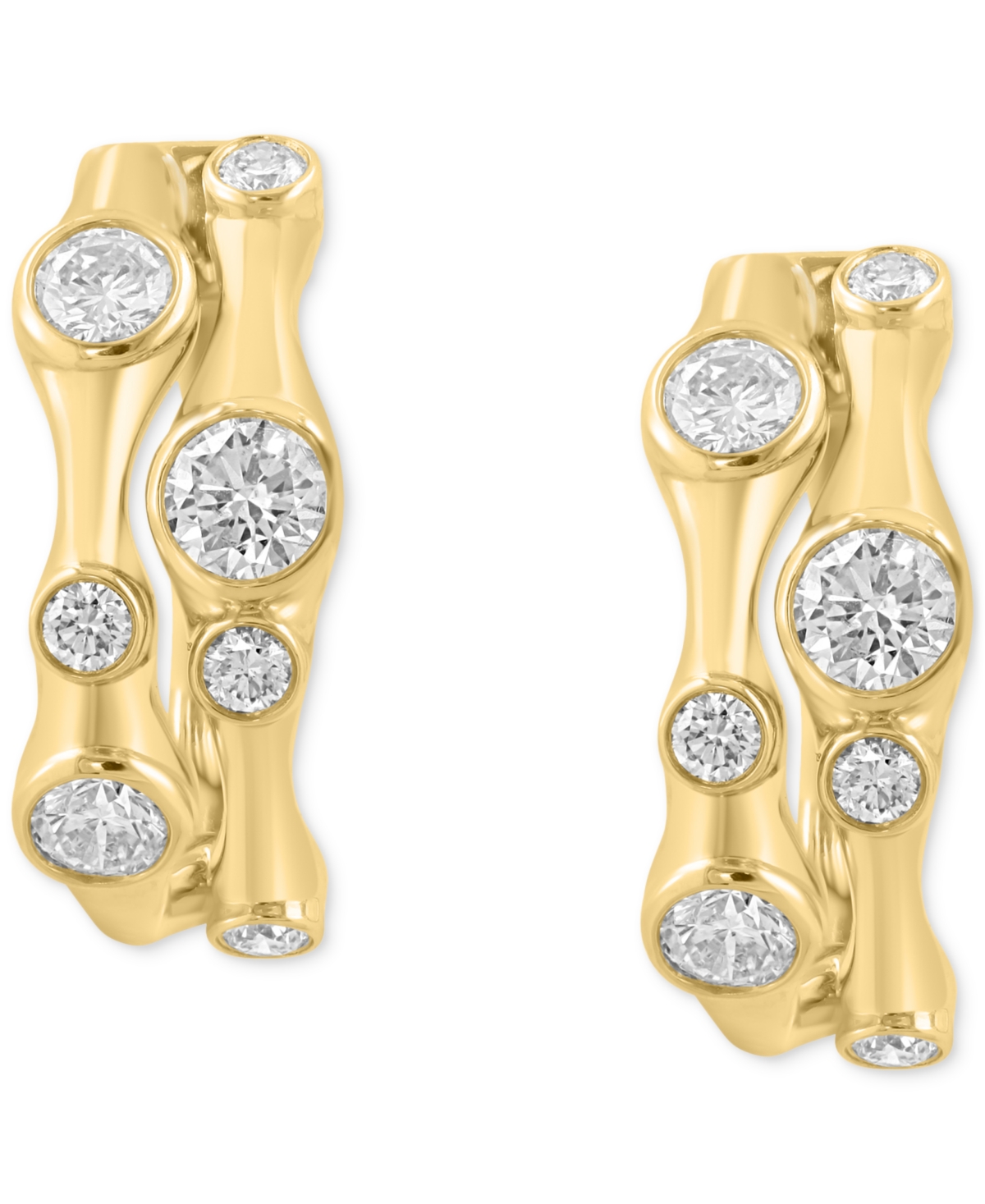 Click here for Effy Diamond Curvy Double Hoop Earrings (1 ct. t.w... prices