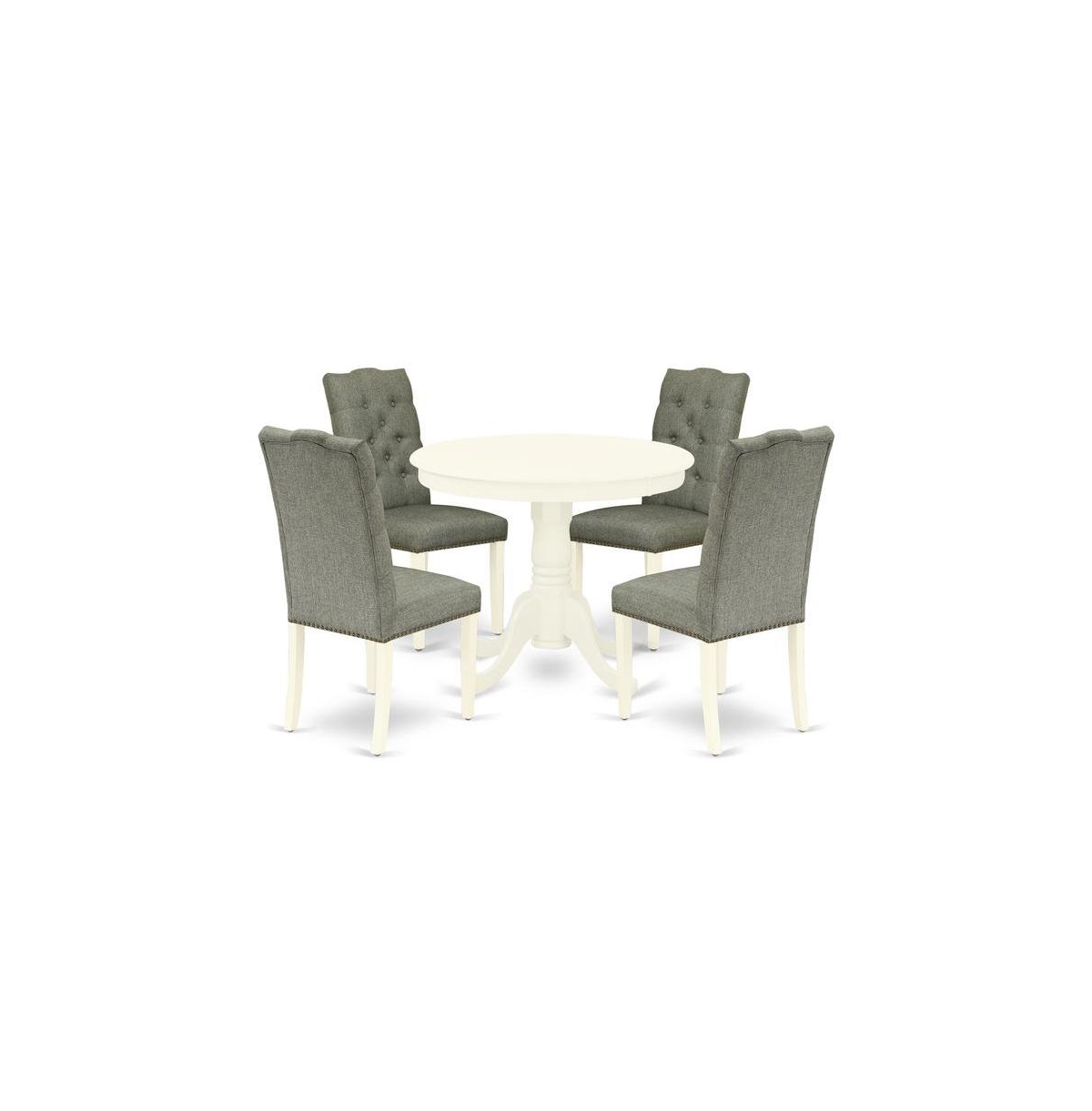Click here for East West Furniture Dining Room Set Linen White -... prices