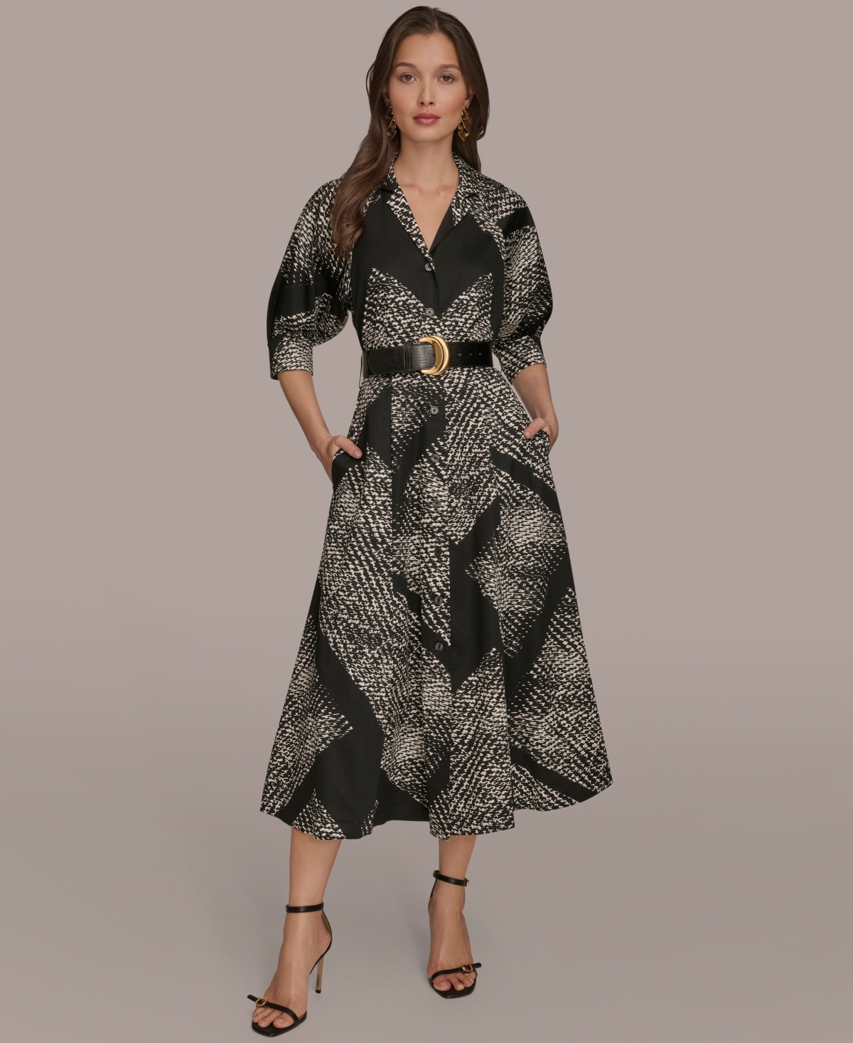 Click here for Donna Karan New York Womens Floral Shirt Dress - B... prices