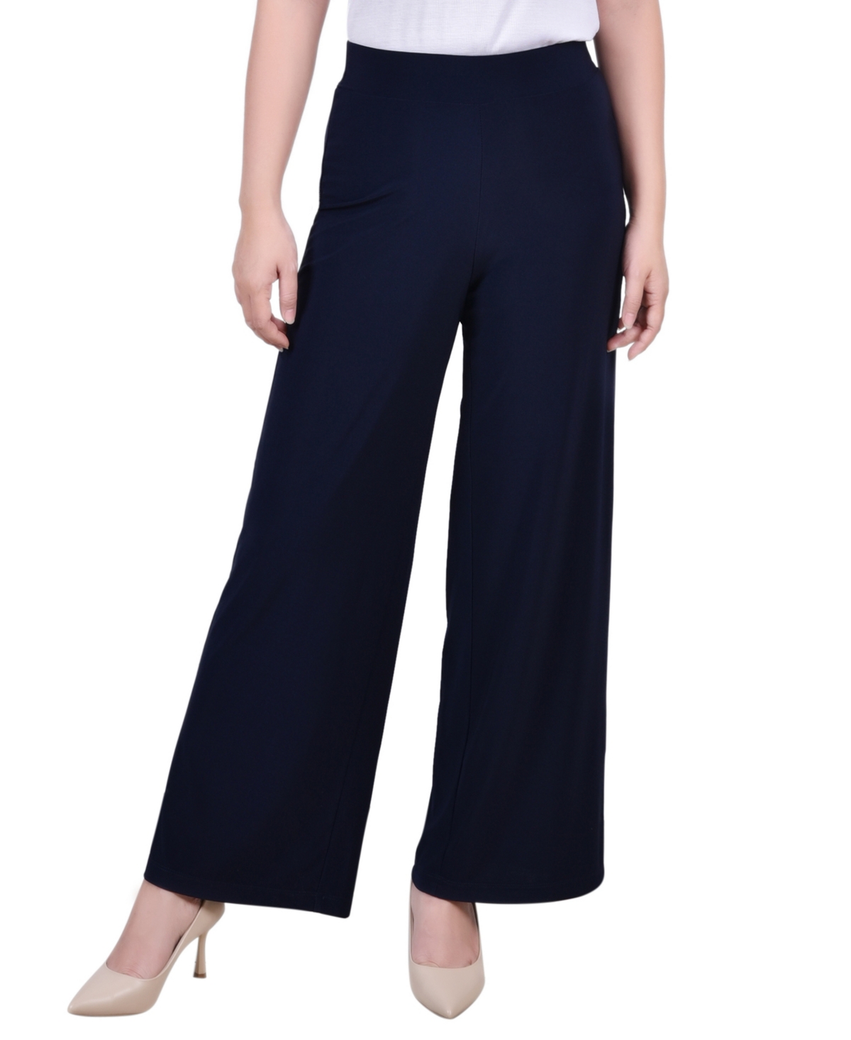 Click here for Ny Collection Petite Pull On Palazzo Pants - Navy prices