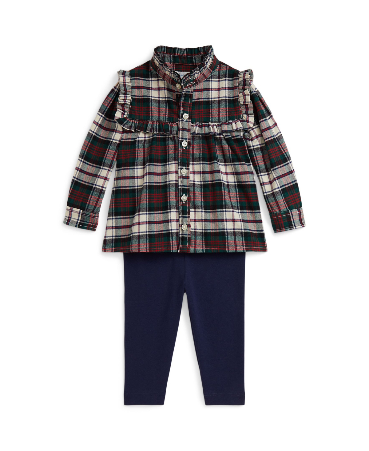 Click here for Polo Ralph Lauren Baby Girls 2-Piece Brushed Oxfor... prices