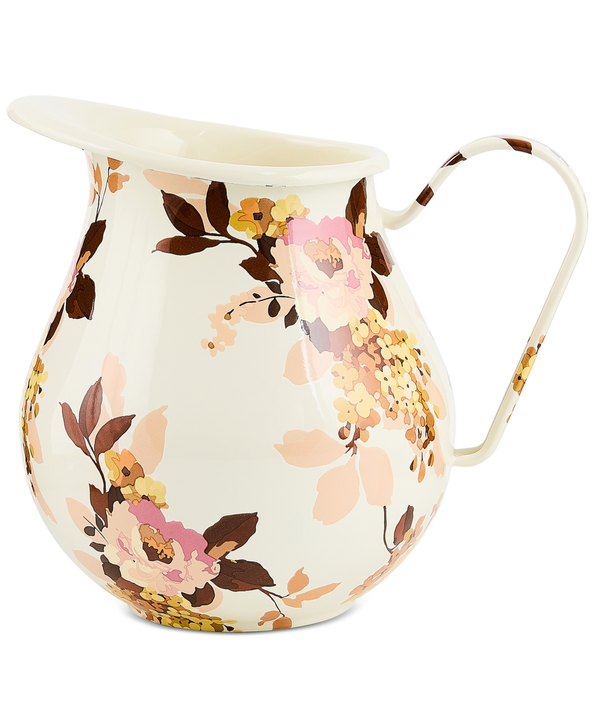 Click here for MacKenzie-Childs Wild Rose White Pitcher - Mocha prices