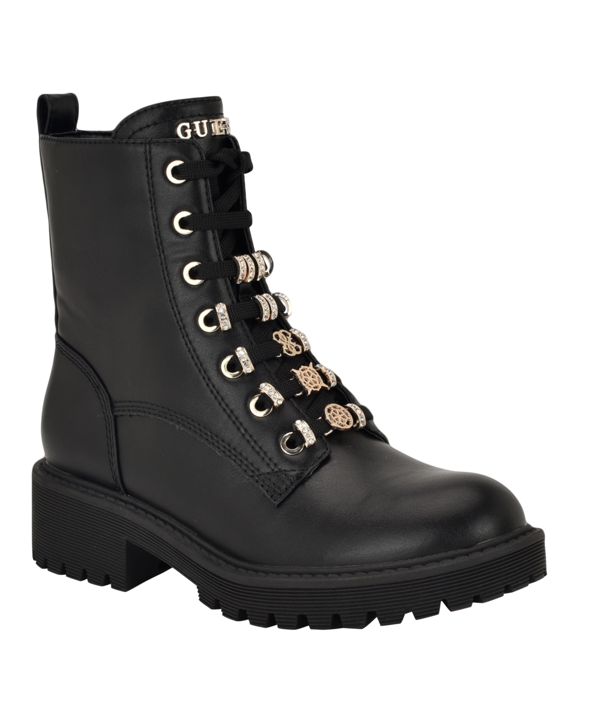 Click here for Guess Womens Sionaa Lace-Up Hiker Booties - Black prices